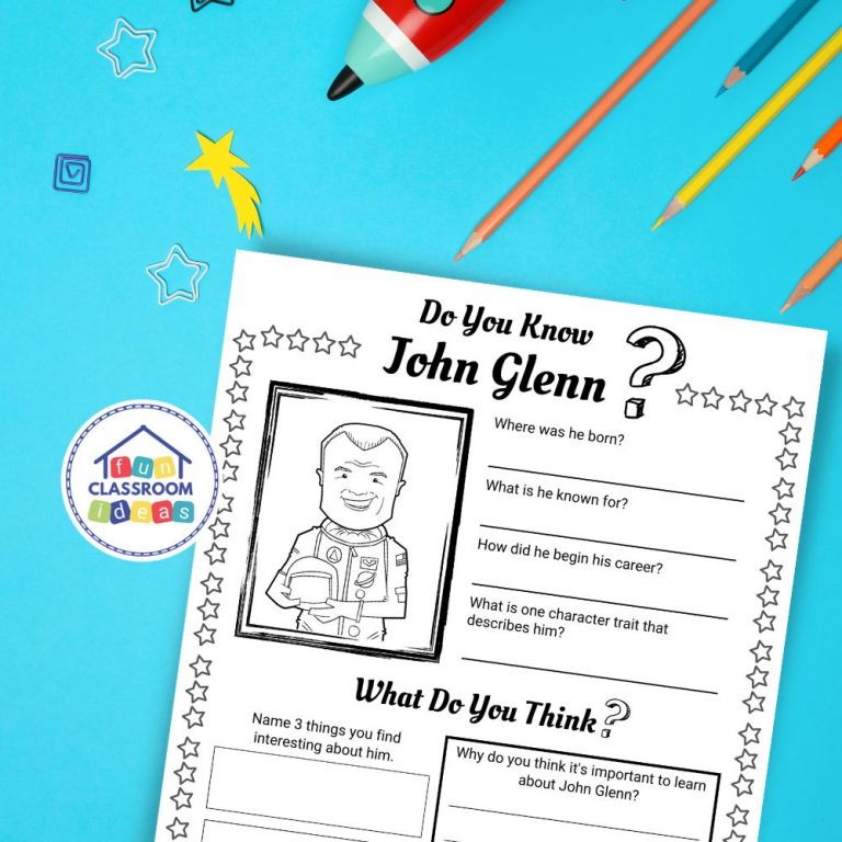 Free John Glenn Worksheet - Level-Up Your Worksheets