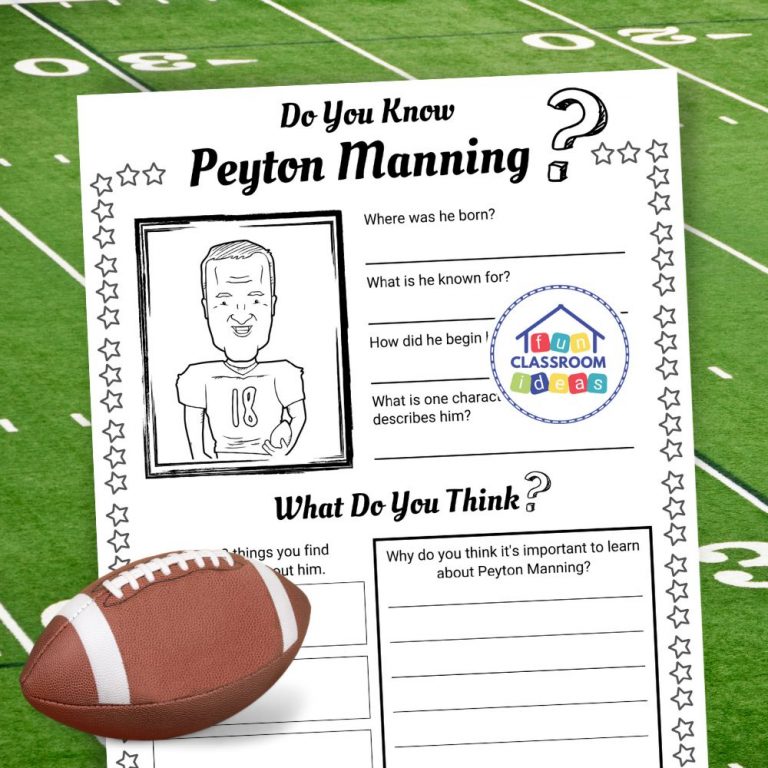 Free Peyton Manning Worksheet - Level-Up Your Worksheets