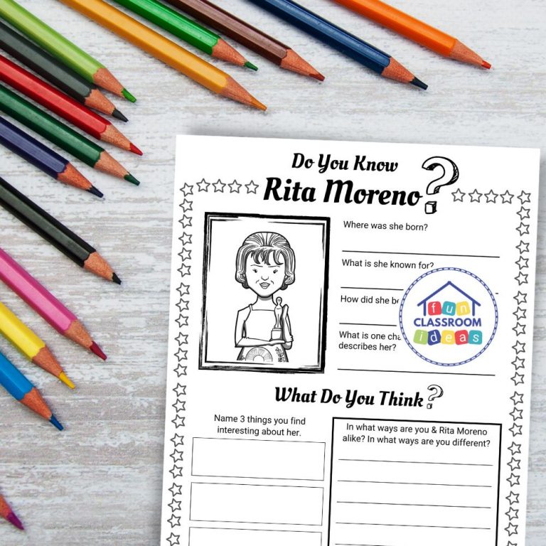 Free Rita Moreno Worksheet - Level-Up Your Worksheets