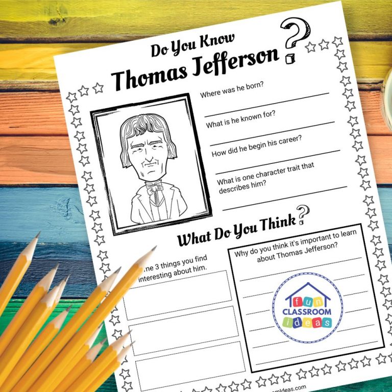 Free Thomas Jefferson Worksheet - Level-Up Your Worksheets