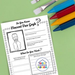 Free Vincent Van Gogh Worksheet - Level-Up Your Worksheets