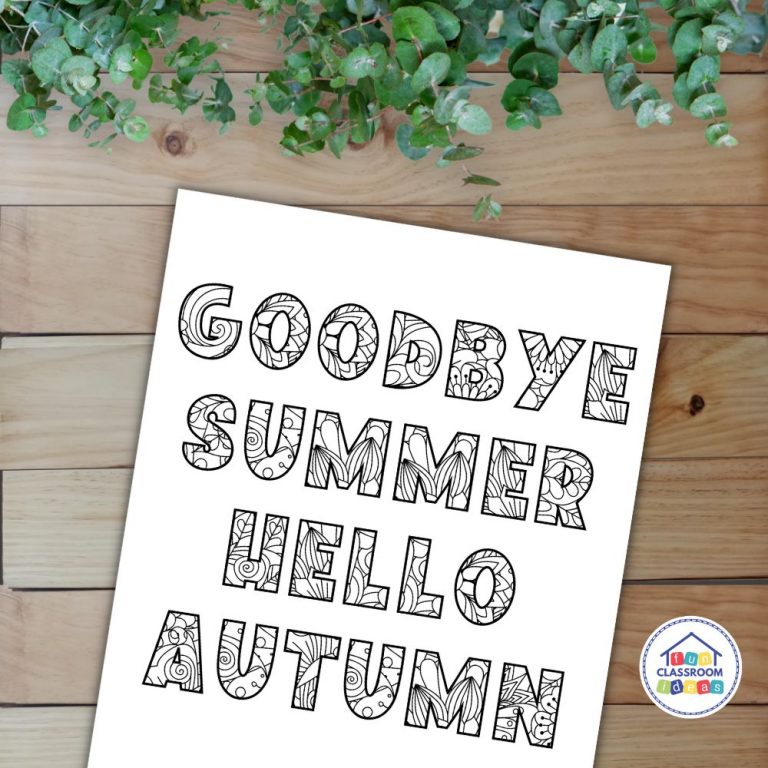 FREE Coloring Pages For Autumn - 20+ Sayings For All Ages